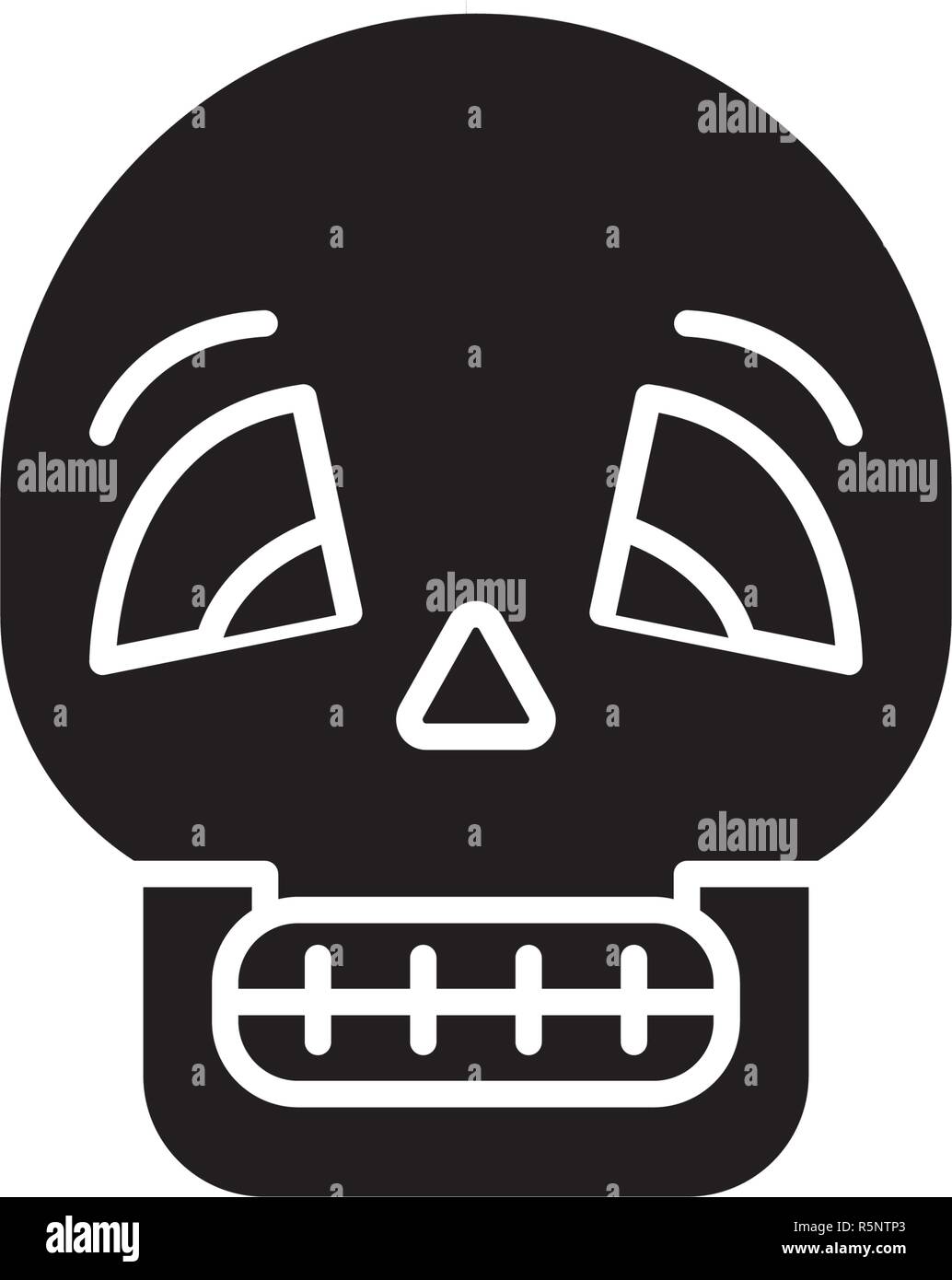 Skull black icon, vector sign on isolated background. Skull concept ...