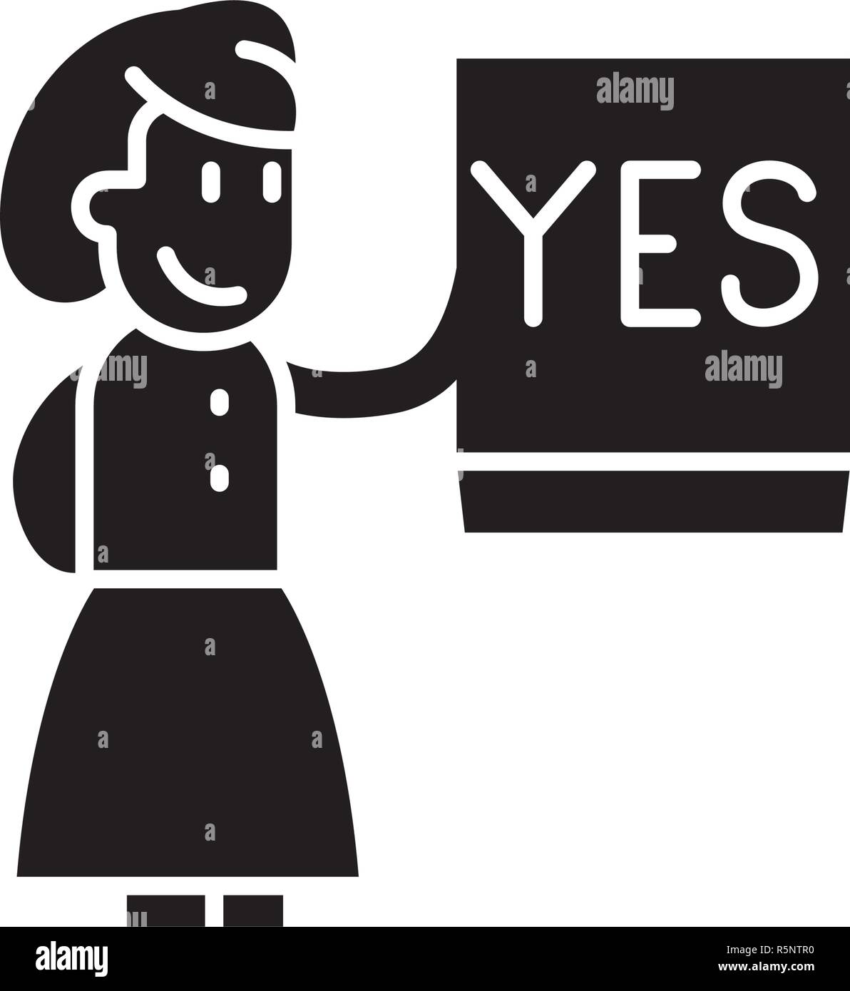 Say yes black icon, vector sign on isolated background. Say yes concept ...