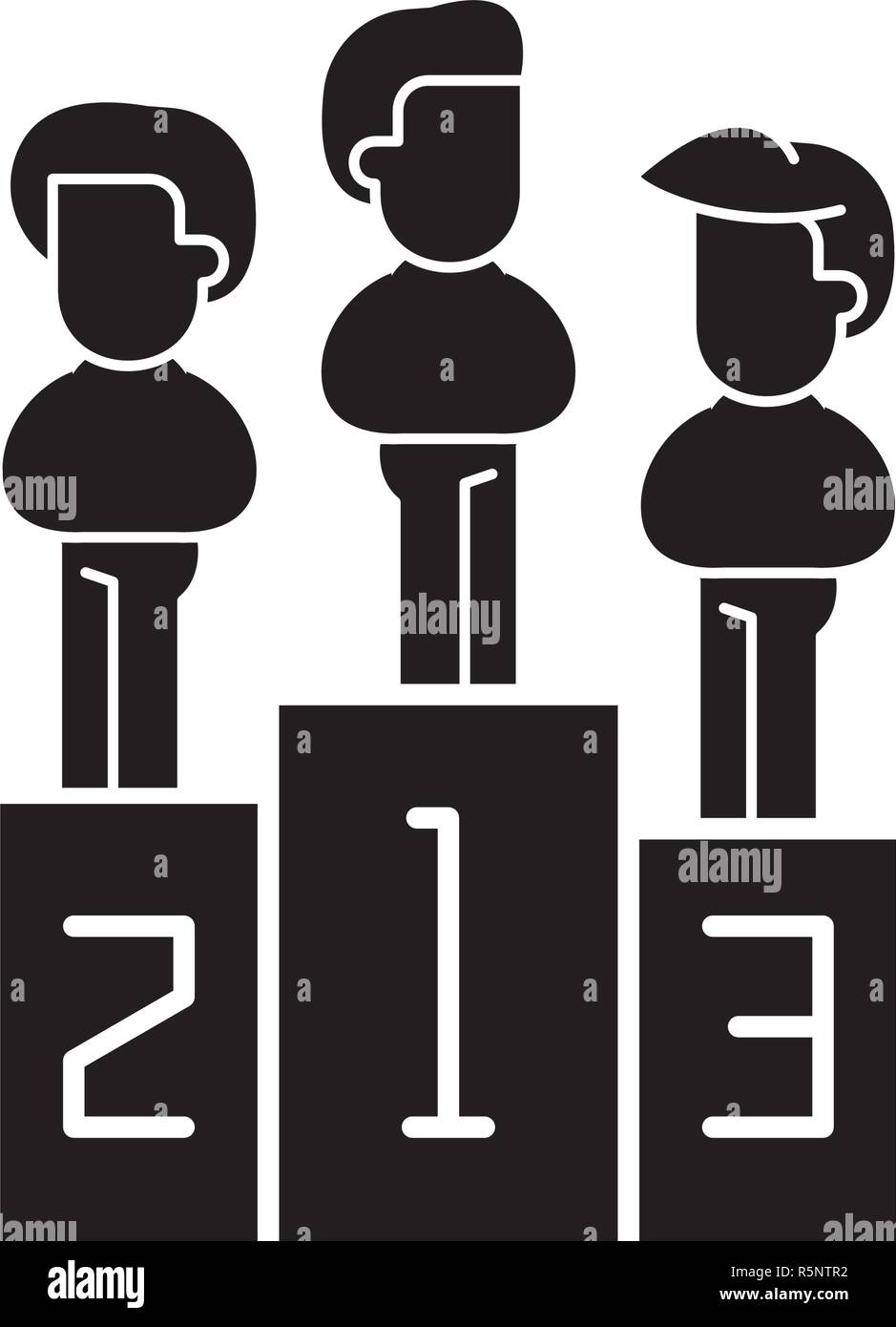 Winning team black icon, vector sign on isolated background. Winning ...