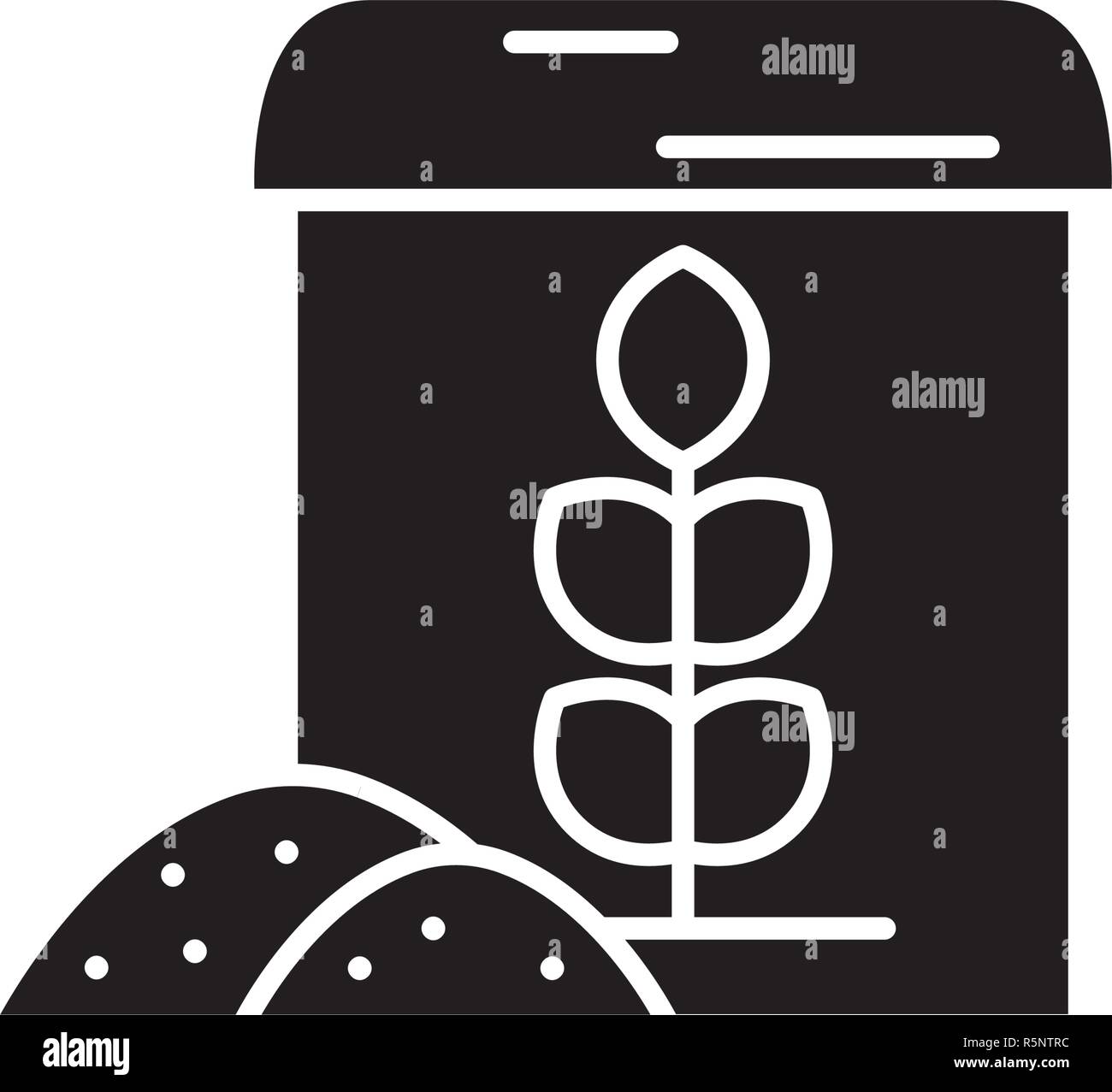 Flour black icon, vector sign on isolated background. Flour concept ...