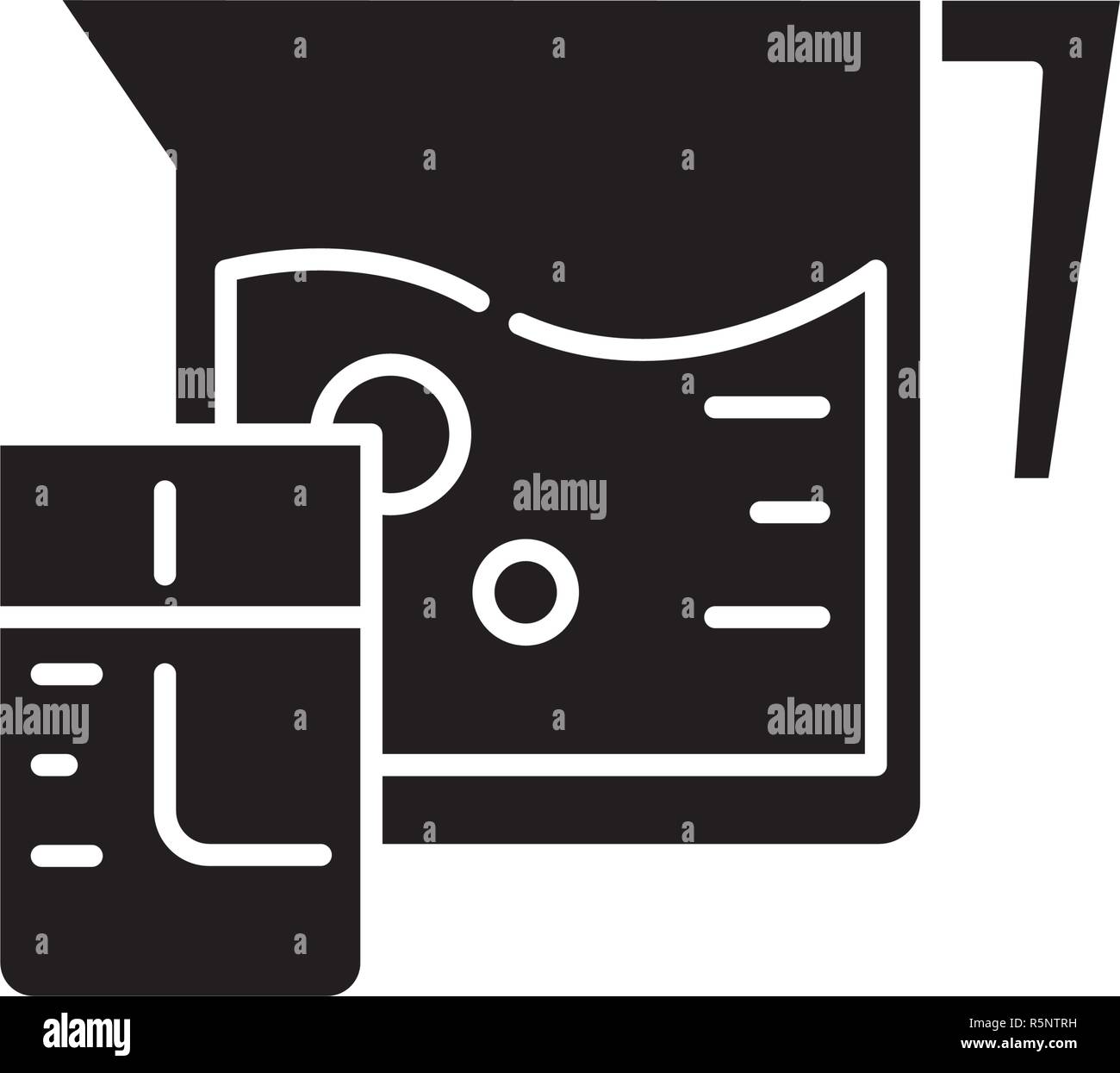 Fresh juice black icon, vector sign on isolated background. Fresh juice ...