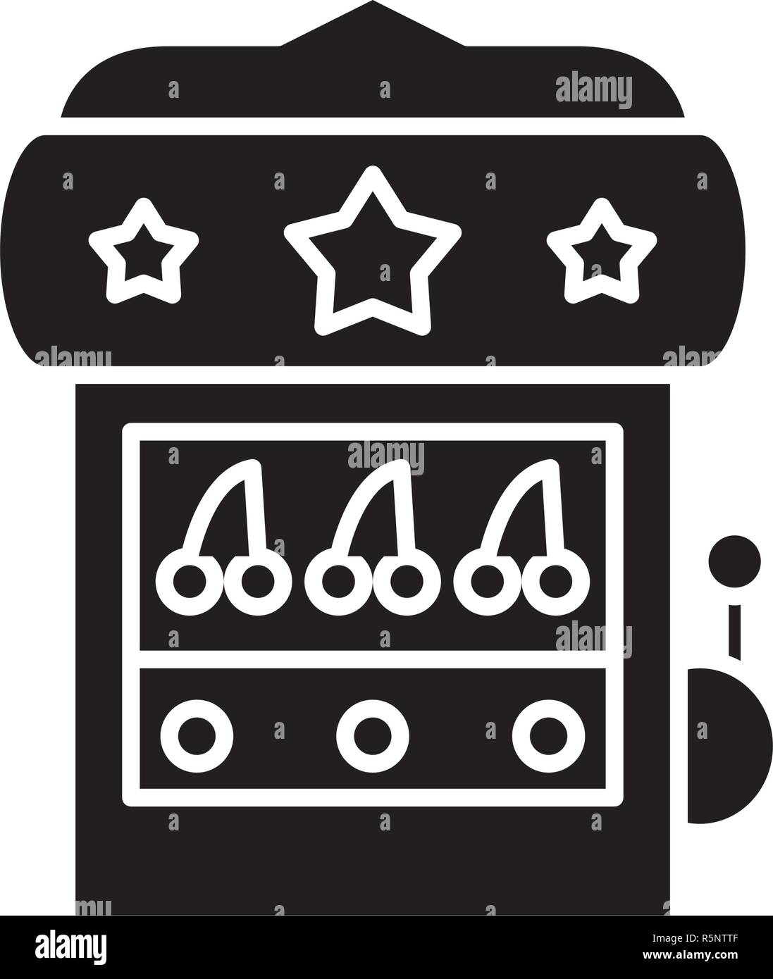 Casino machine black icon, vector sign on isolated background. Casino ...
