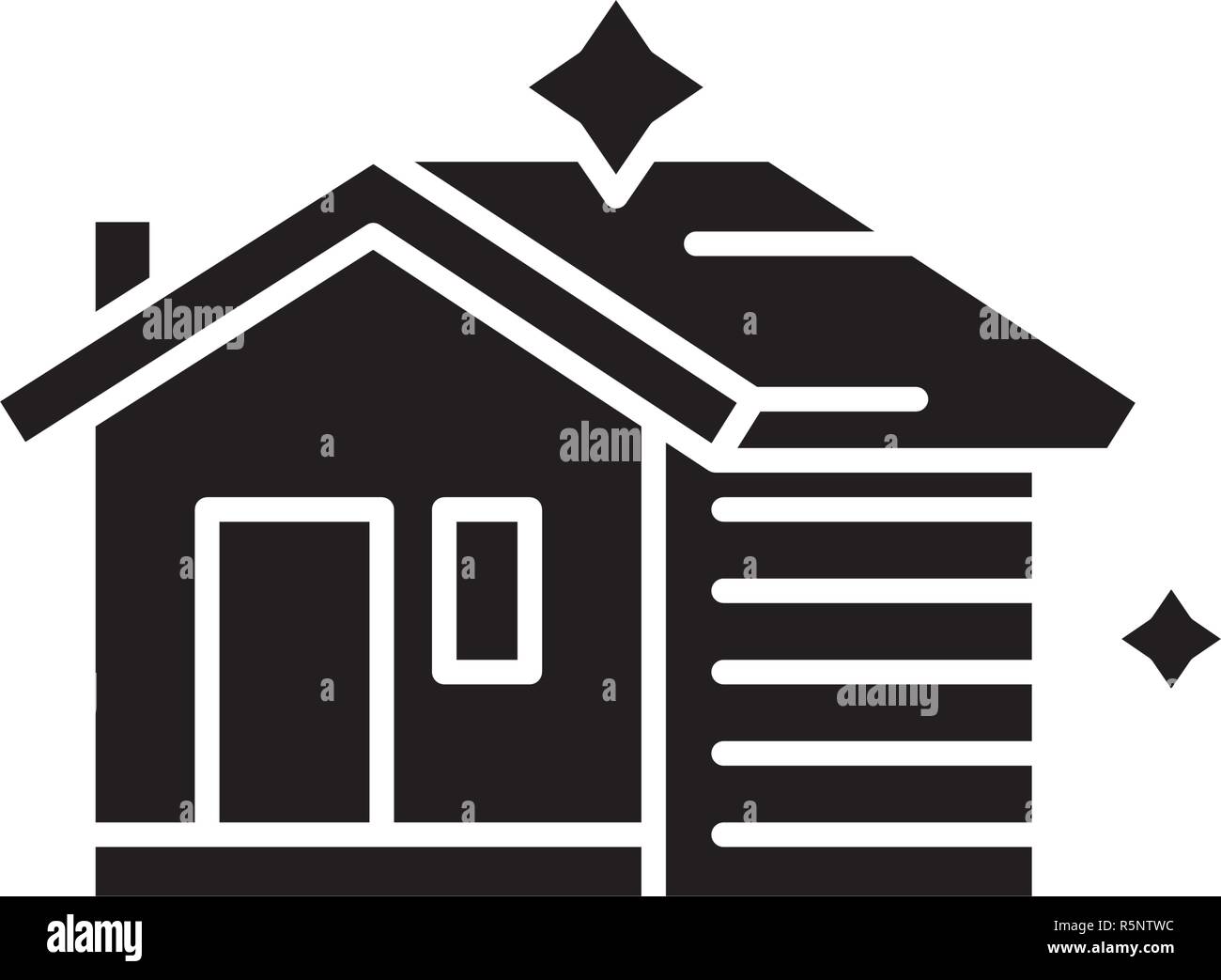 House cleaning black icon, vector sign on isolated background. House ...
