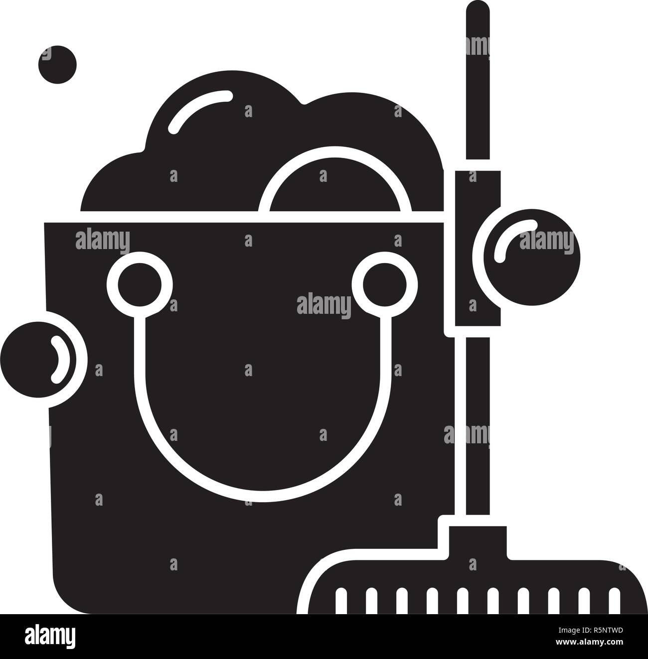 Cleaning service black icon, vector sign on isolated background ...