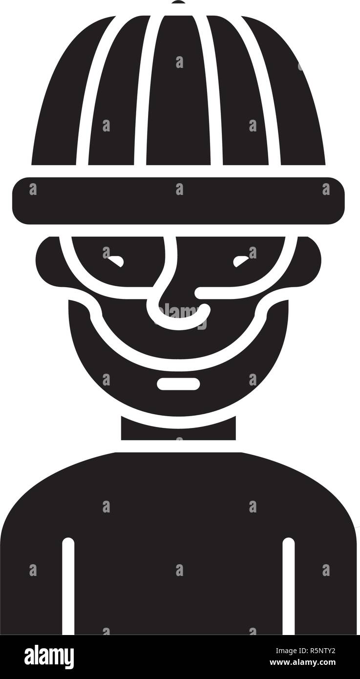 Robber black icon, vector sign on isolated background. Robber concept ...