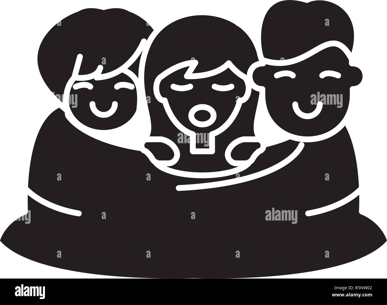 Love triangle black icon, vector sign on isolated background. Love ...