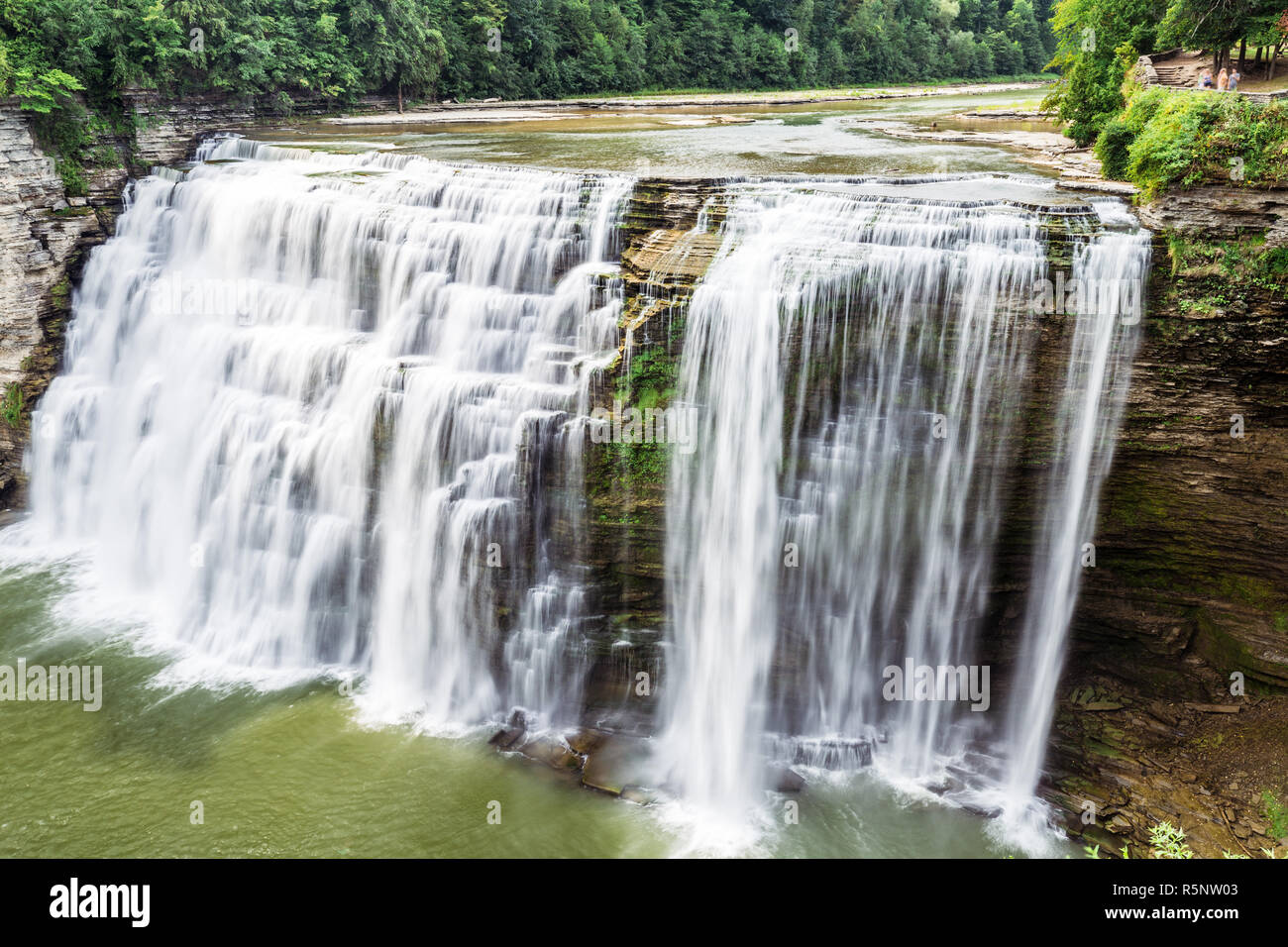 Middle Falls, Genesee River, Letchwotth State Park Stock Photo - Alamy