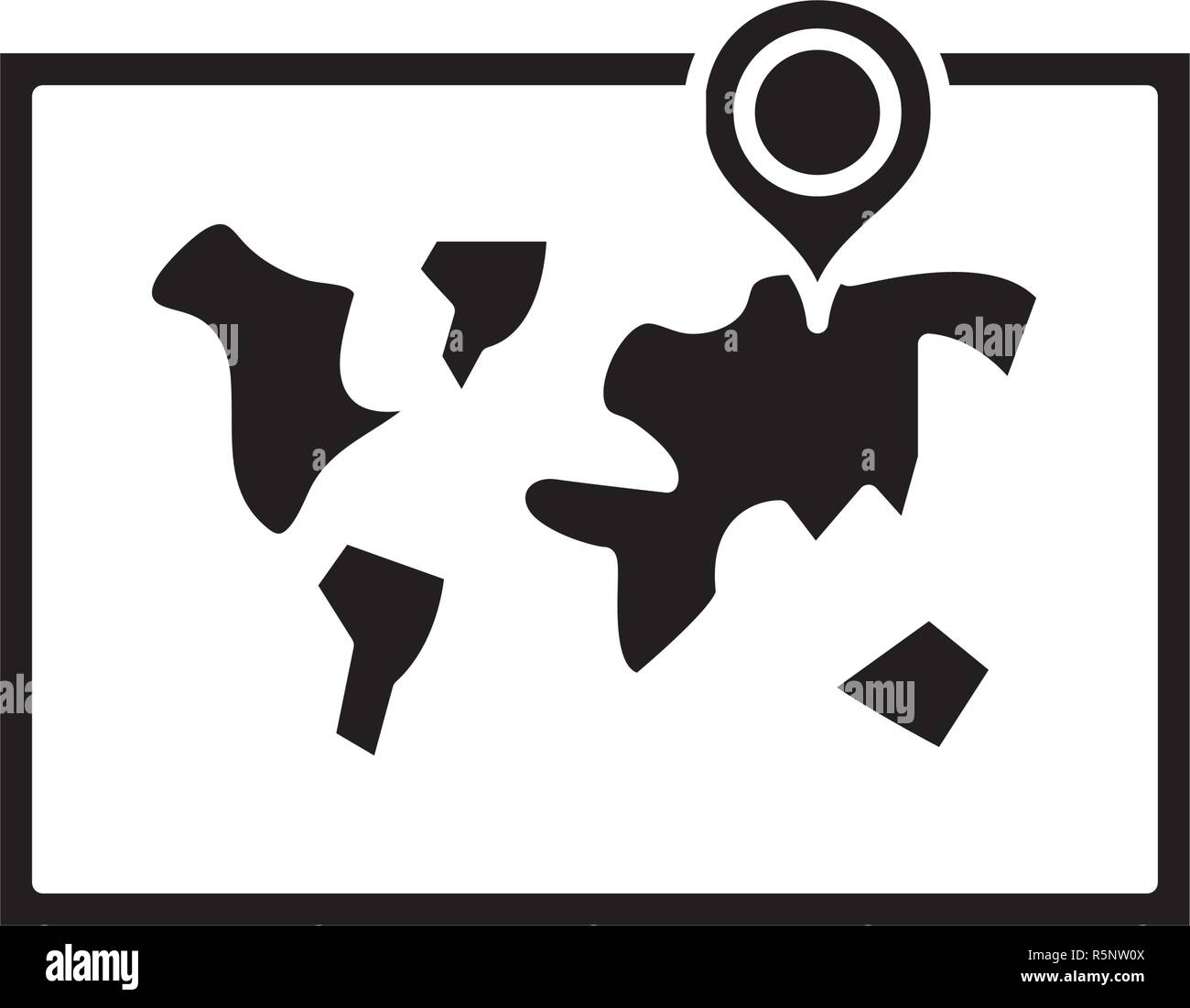 World map black icon, vector sign on isolated background. World map ...