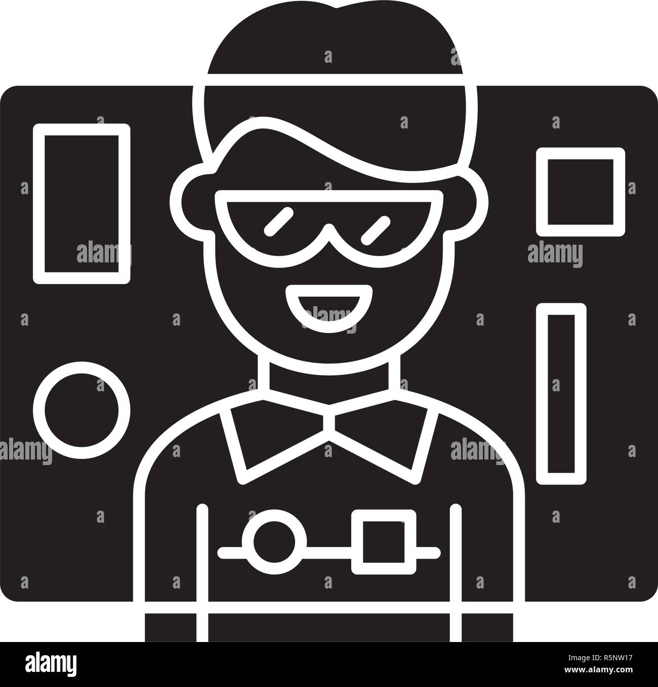 Interface design black icon, vector sign on isolated background ...