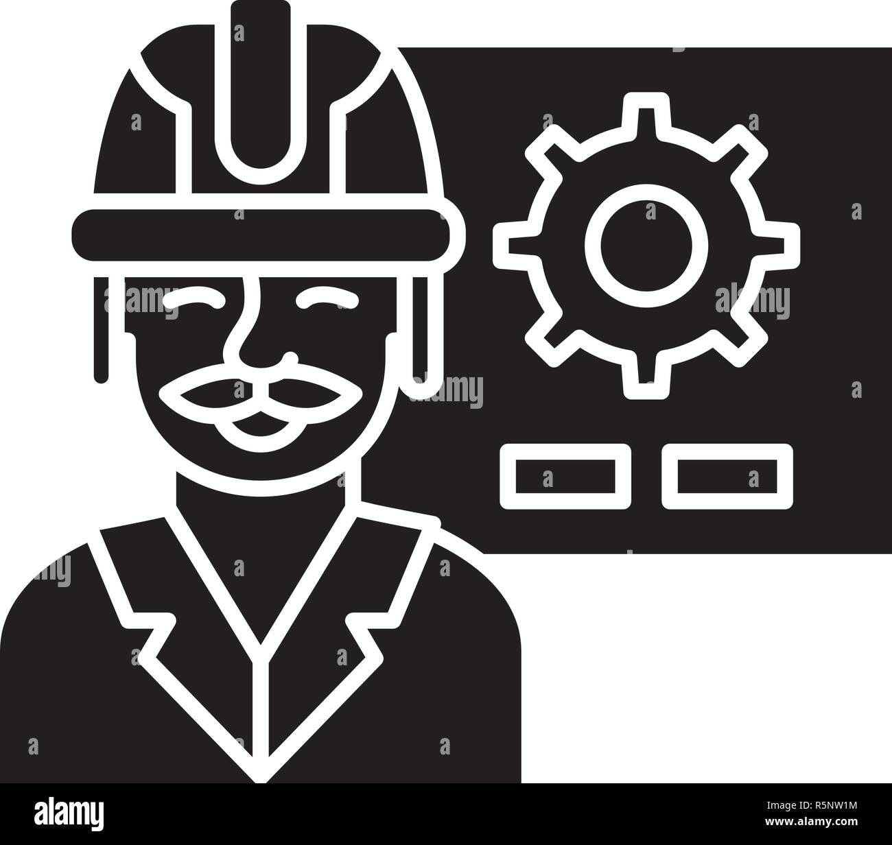 Production presentation black icon, vector sign on isolated background ...
