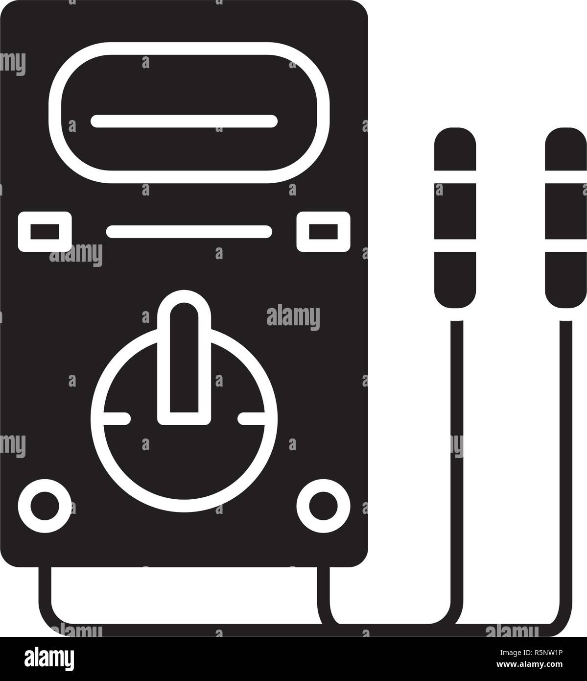 Measuring instruments black icon, vector sign on isolated background ...