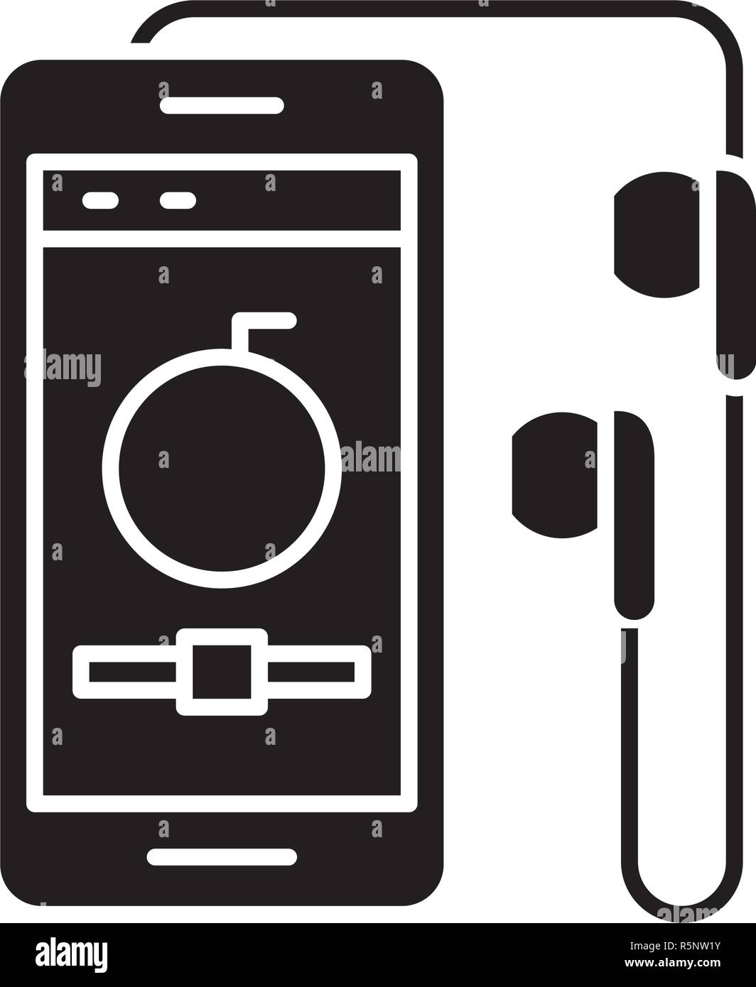 Audio player black icon, vector sign on isolated background. Audio ...