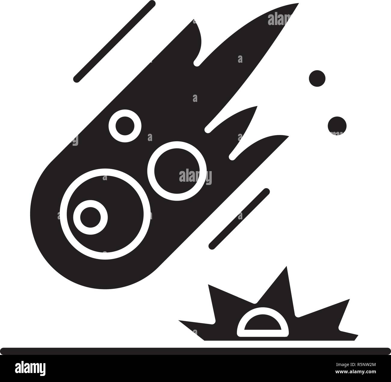 Comet black icon, vector sign on isolated background. Comet concept ...