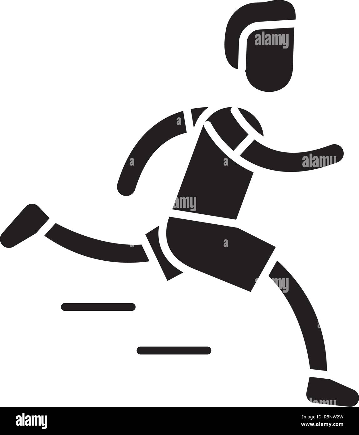 Marathon black icon, vector sign on isolated background. Marathon ...