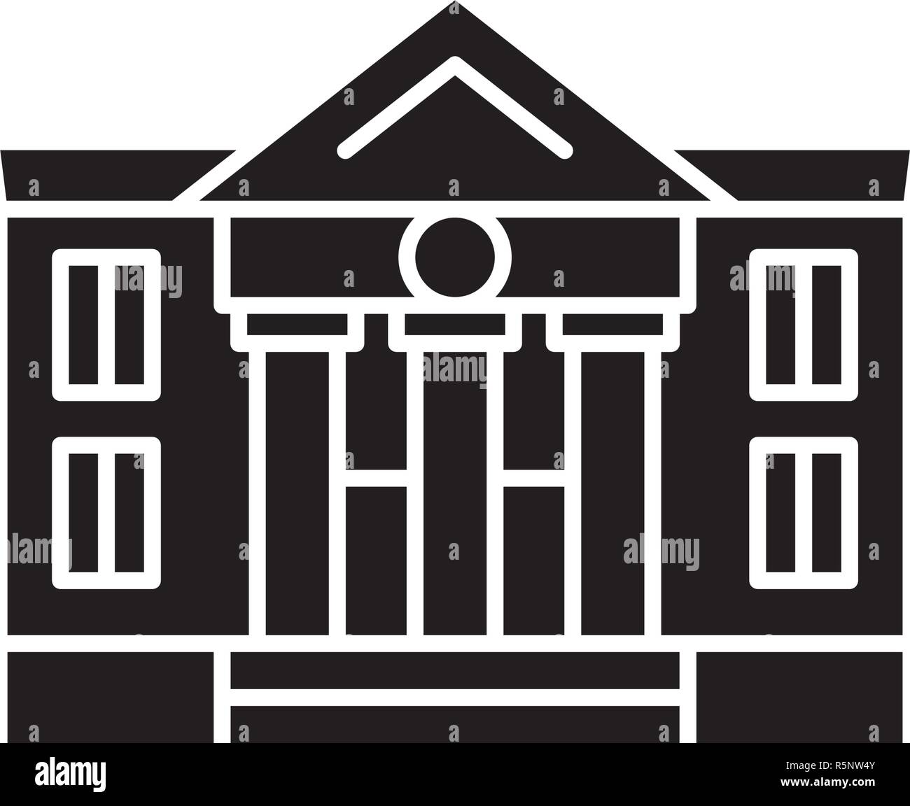 Administrative building black icon, vector sign on isolated background ...