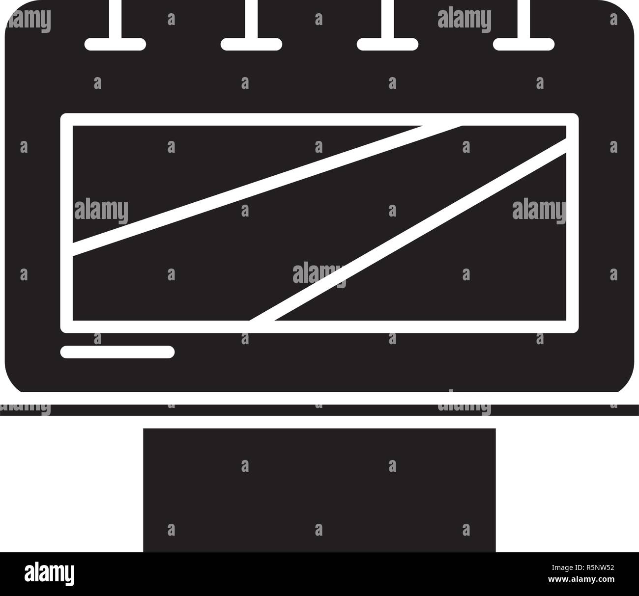 Outdoor advertising black icon, vector sign on isolated background ...