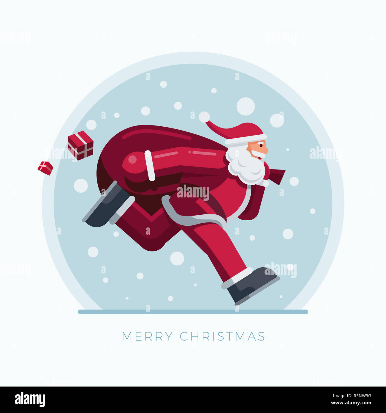 Santa Claus Running Stock Photo - Alamy