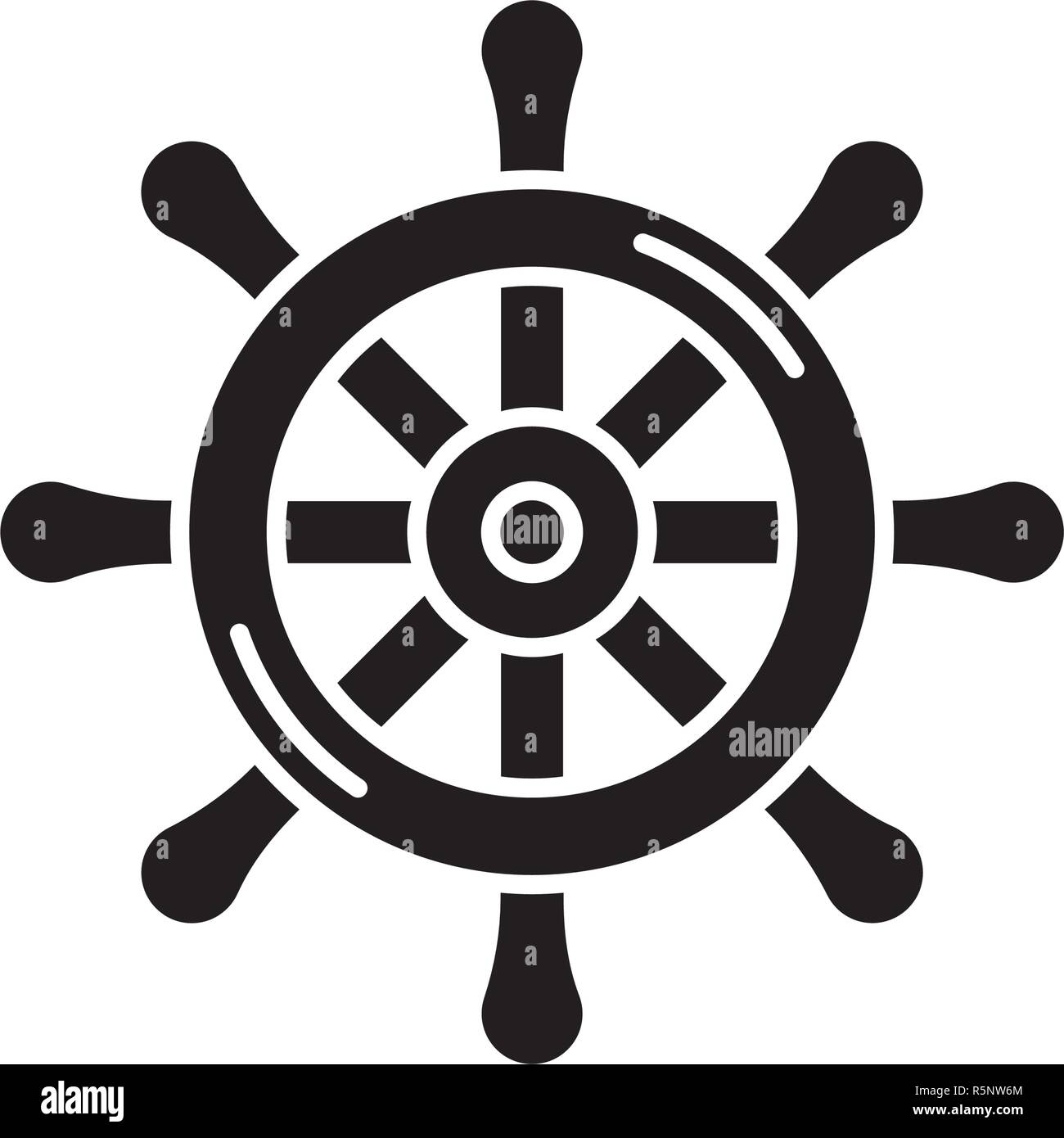 Steering wheel black icon, vector sign on isolated background. Steering ...