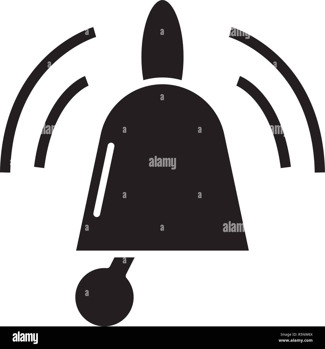 Bells black icon, vector sign on isolated background. Bells concept ...