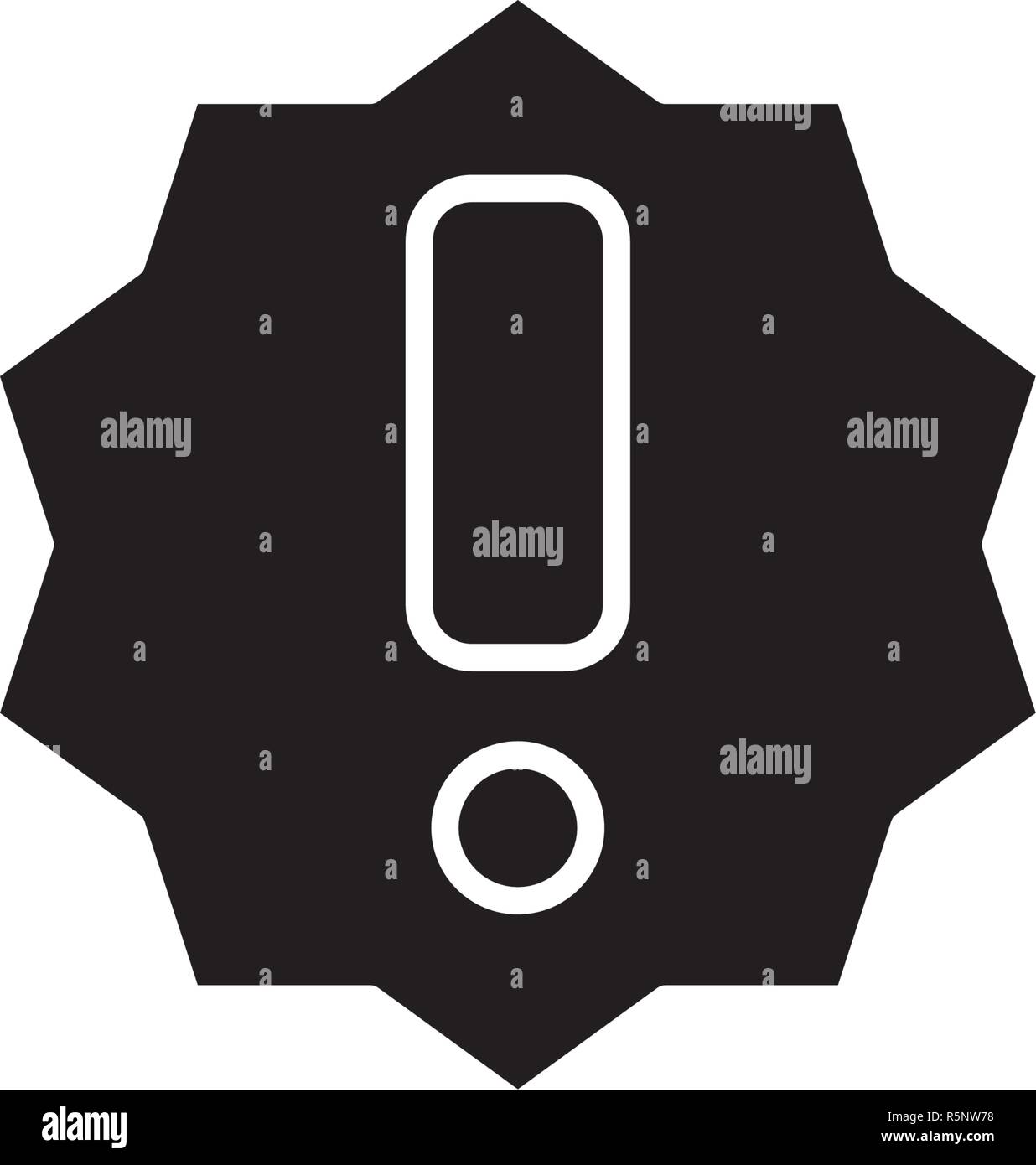 Exclamation black icon, vector sign on isolated background. Exclamation ...