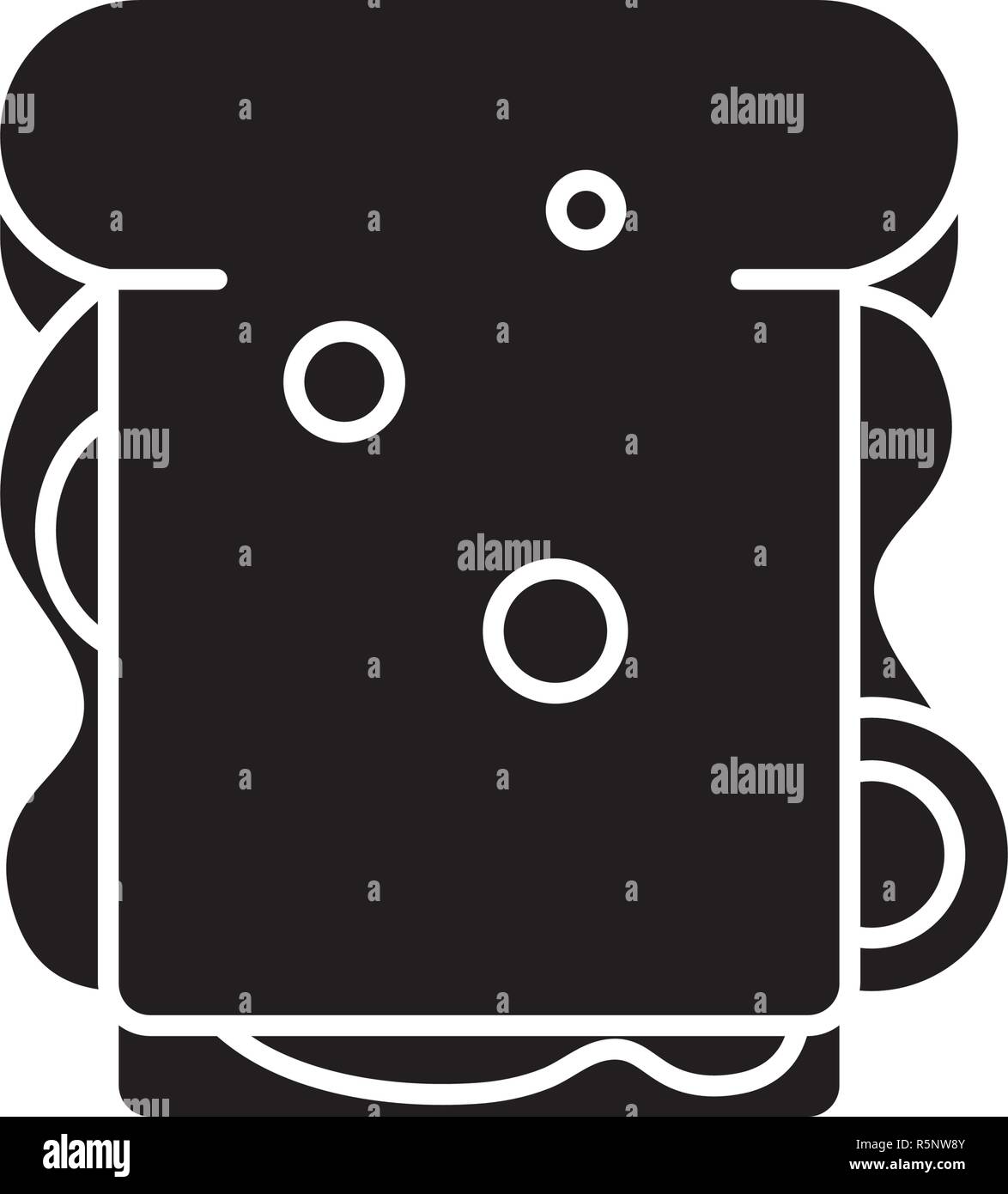 Sandwich black icon, vector sign on isolated background. Sandwich ...