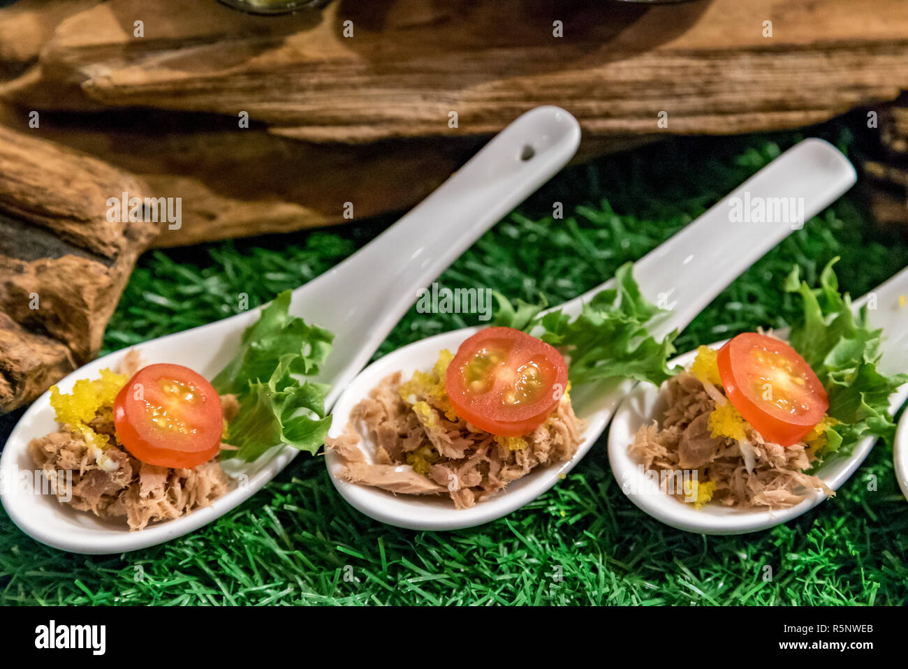 canape on spoon Stock Photo - Alamy