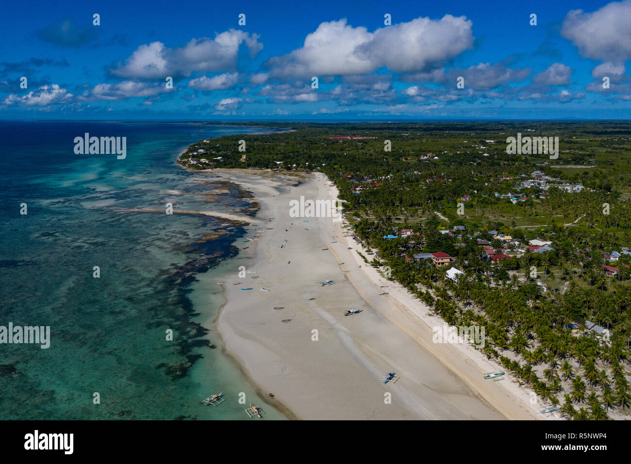 Aerial view of coastal area,Bantayan Island,Cebu Philippines Stock ...