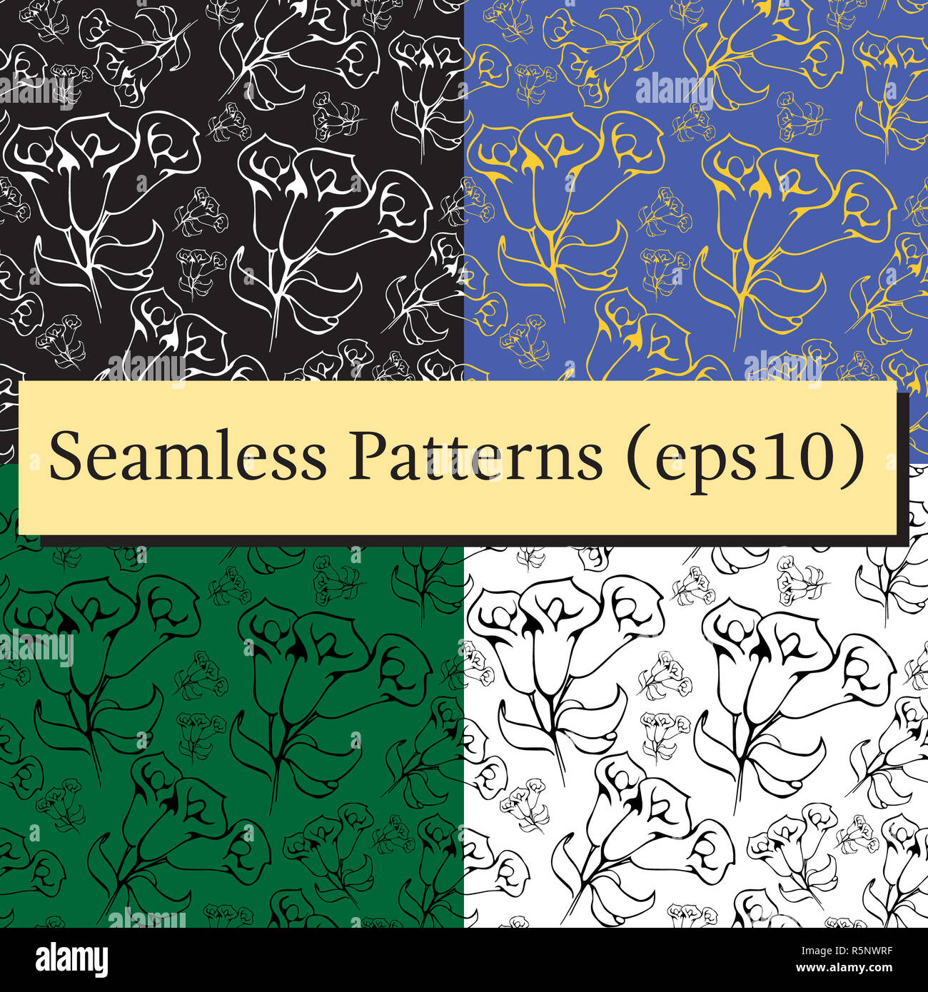 Flower graphic. Vector floral hand drawn background pattern for ...