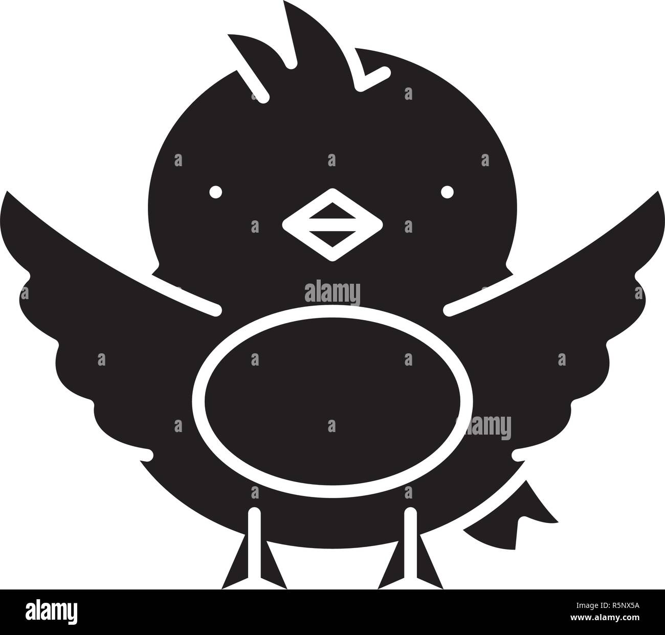 Chick black icon, vector sign on isolated background. Chick concept ...