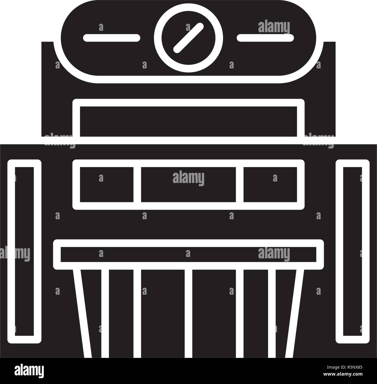 Supermarket black icon, vector sign on isolated background. Supermarket ...