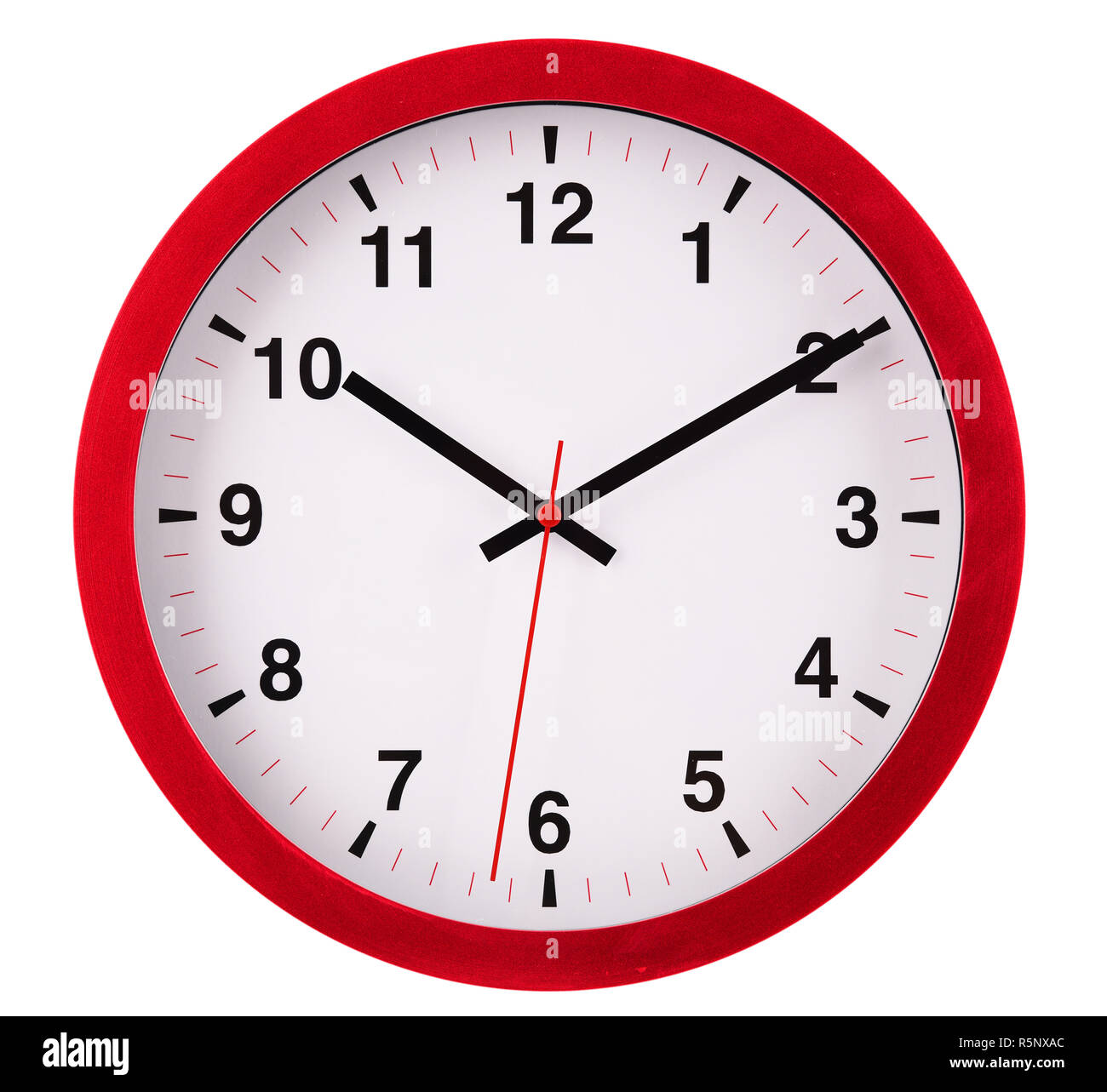 Wall clock isolated on white. Ten past ten Stock Photo - Alamy