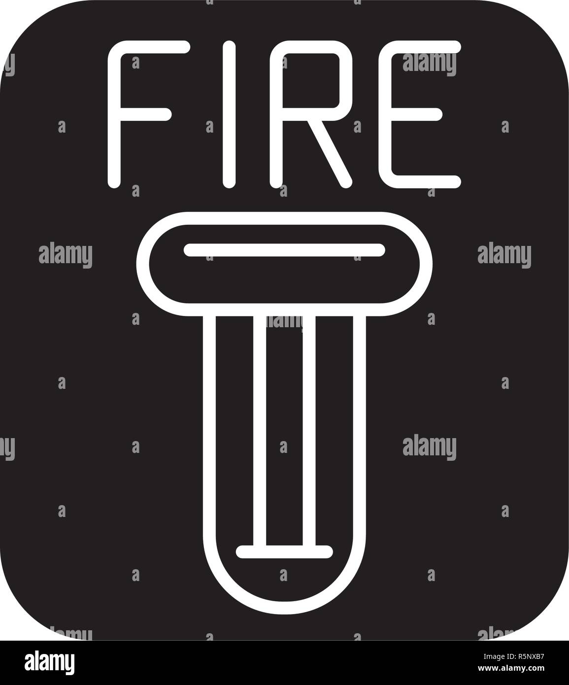 Fire safety black icon, vector sign on isolated background. Fire safety ...