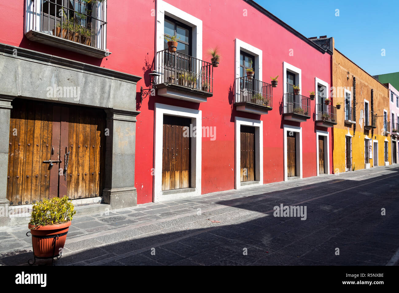 Red Colonial Architecture Stock Photo - Alamy