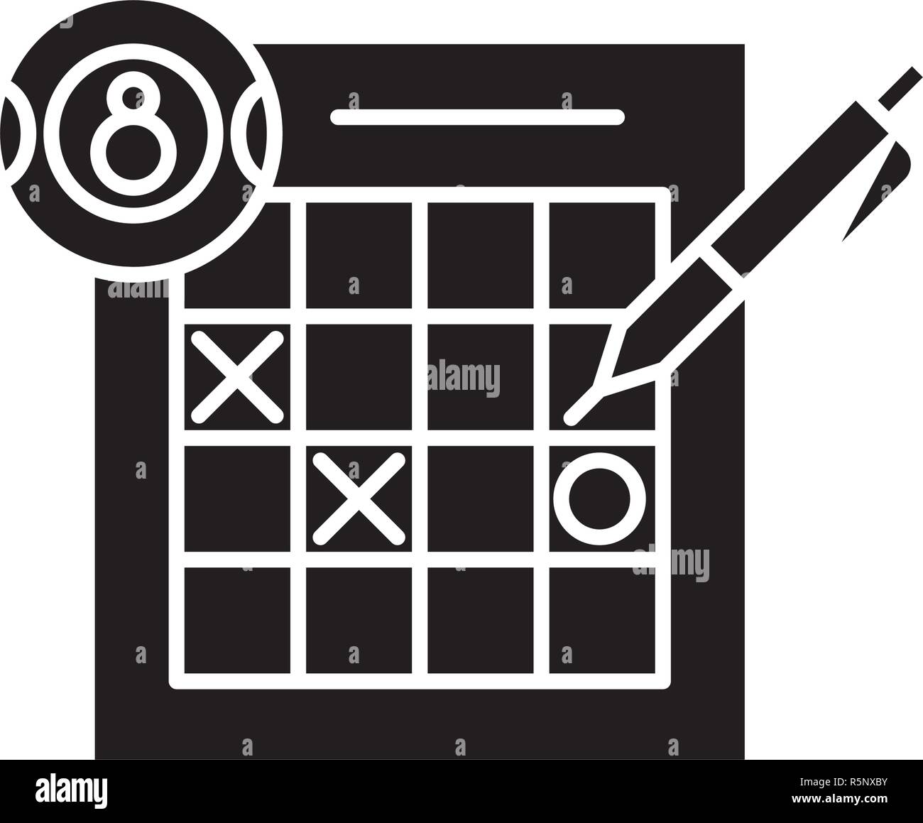 Lottery black icon, vector sign on isolated background. Lottery concept ...