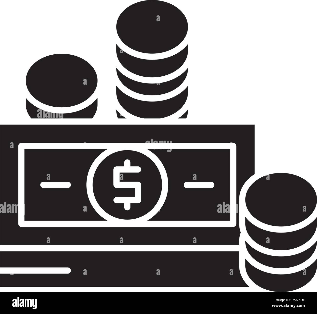 Financial contributions black icon, vector sign on isolated background ...