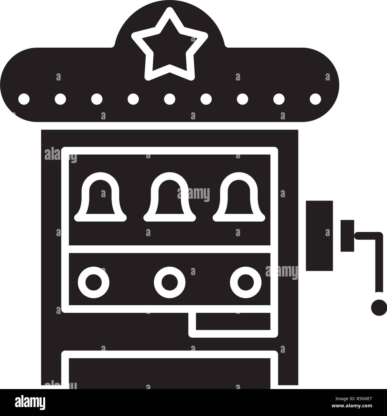 Slot machine black icon, vector sign on isolated background. Slot ...