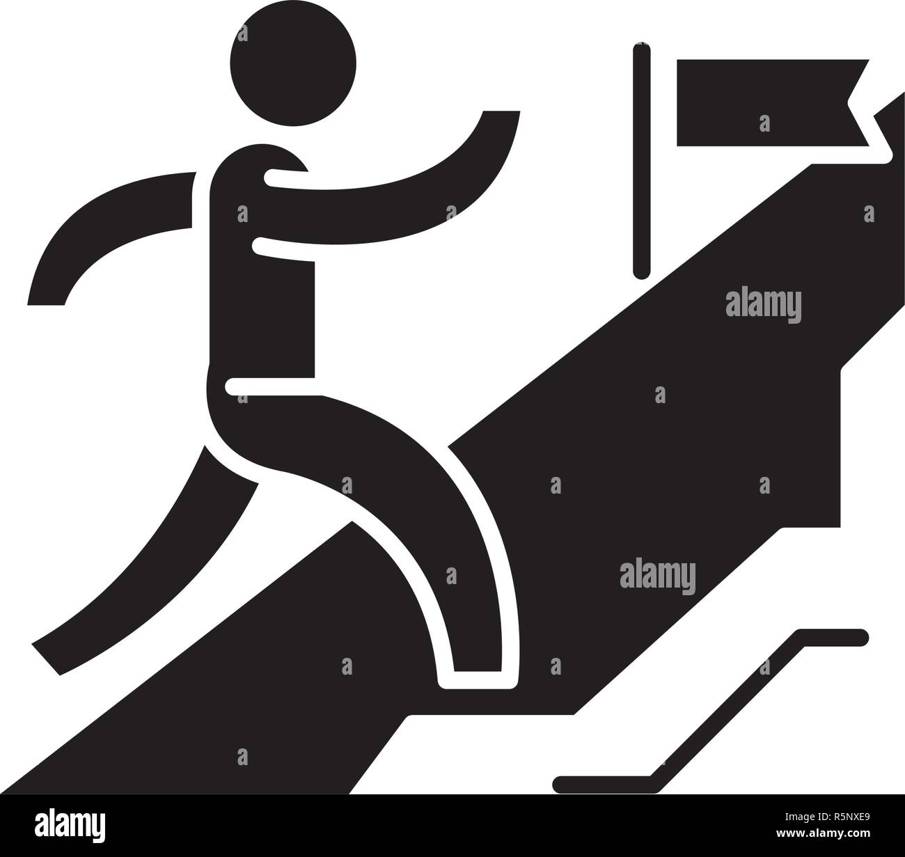 Forward to the victory black icon, vector sign on isolated background ...