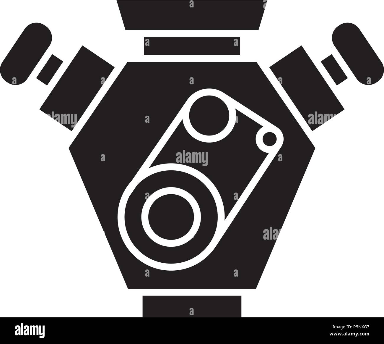 Motor cars black icon, vector sign on isolated background. Motor cars ...