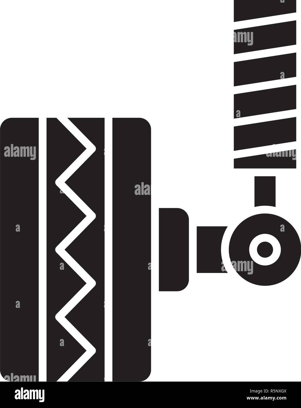 Tire fitting black icon, vector sign on isolated background. Tire ...