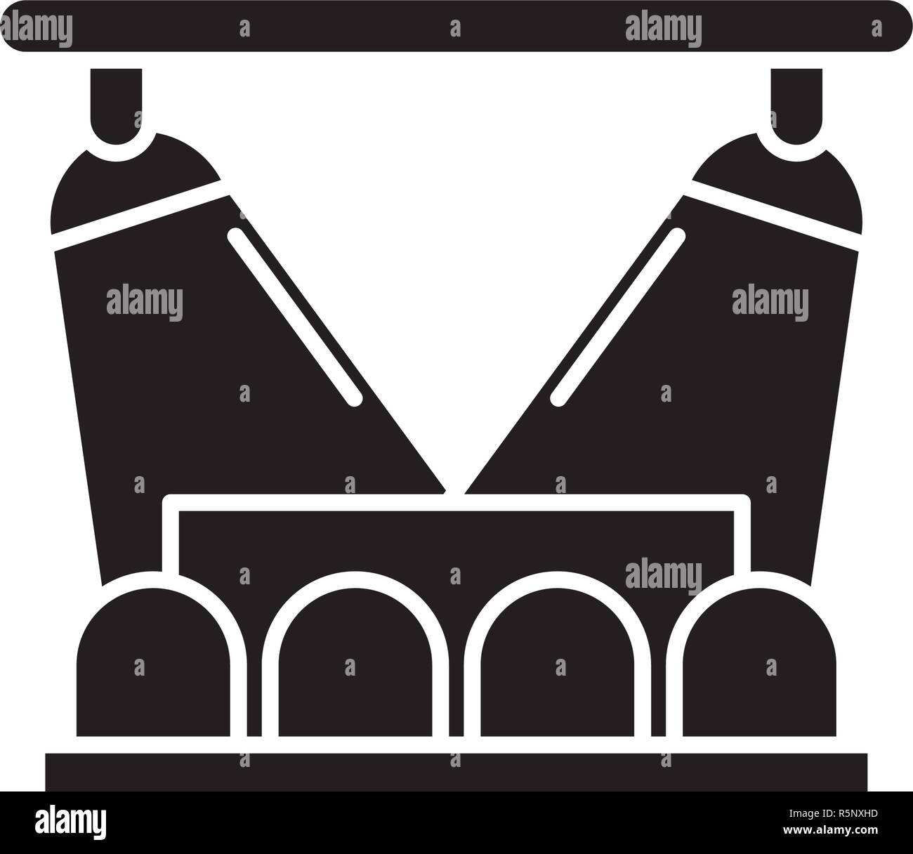 Concert show black icon, vector sign on isolated background. Concert ...