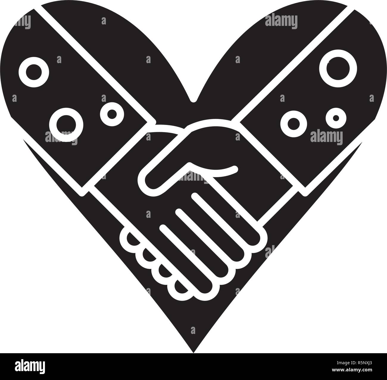 Love fidelity black icon, vector sign on isolated background. Love ...