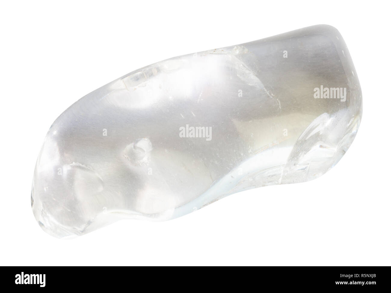 tumbled natural rock crystal isolated Stock Photo - Alamy