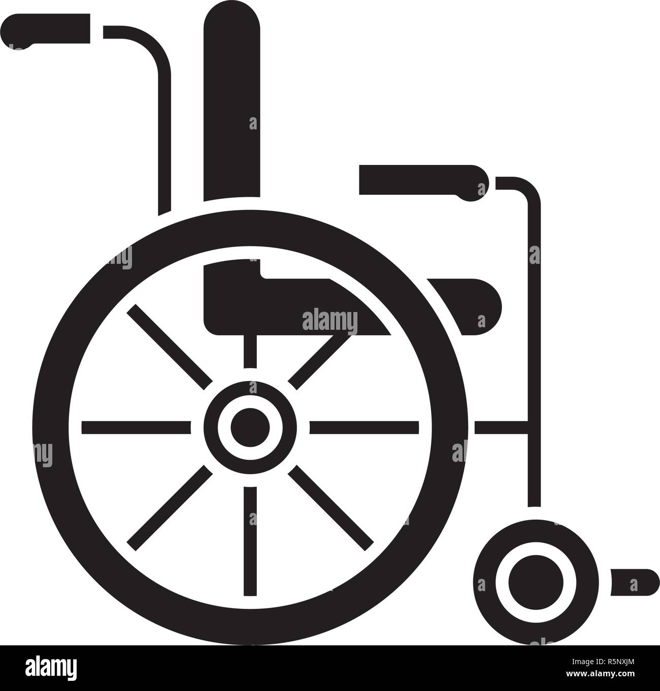 Wheelchair black icon, vector sign on isolated background. Wheelchair ...