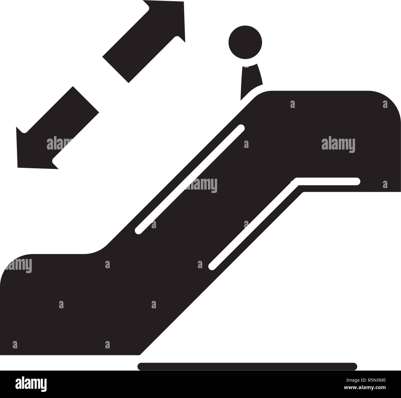 Escalator black icon, vector sign on isolated background. Escalator ...