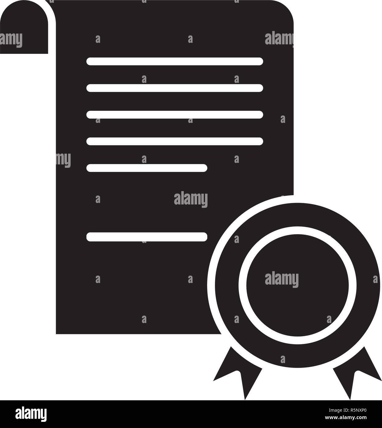 Business certificate black icon, vector sign on isolated background ...