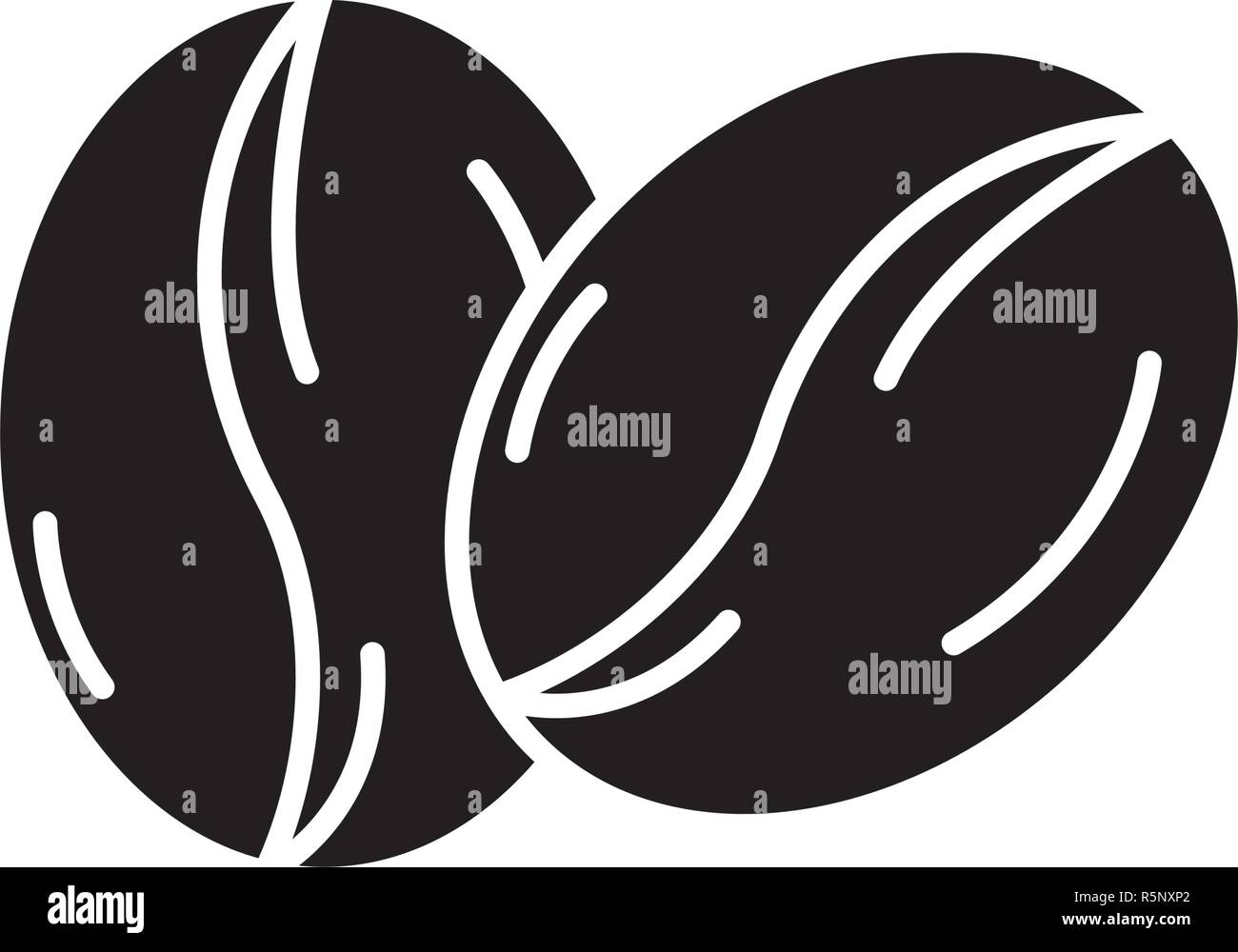 Coffee beans black icon, vector sign on isolated background. Coffee ...