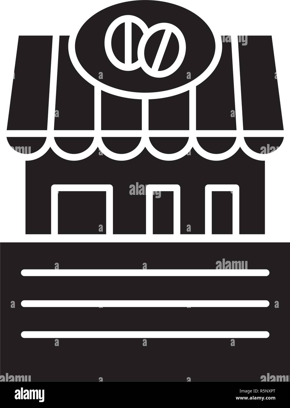 Cafe black icon, vector sign on isolated background. Cafe concept ...