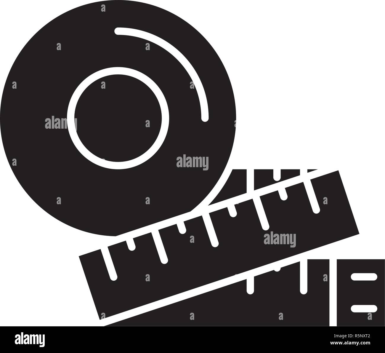 Measurement of the figure black icon, vector sign on isolated ...