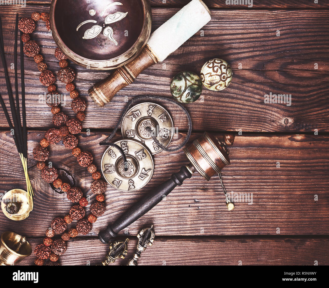 Tibetan singing bowl and other religious ritual instruments for ...