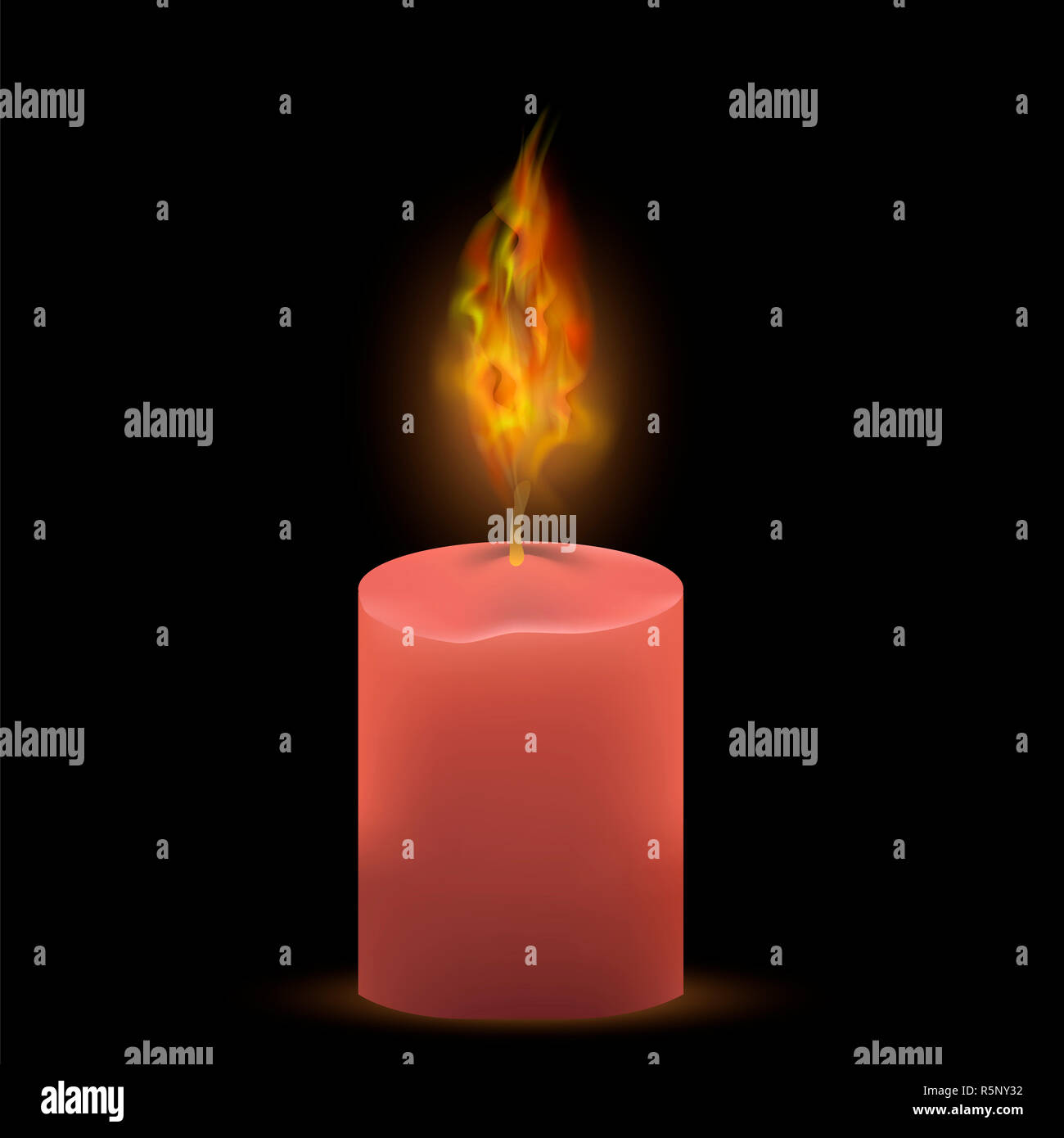 Burning Single Candle Stock Photo - Alamy